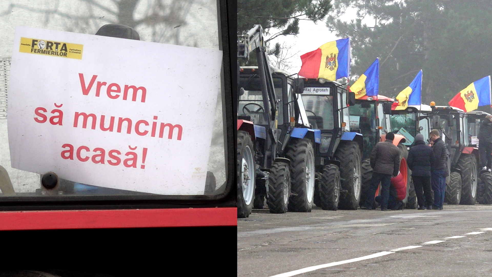 /VIDEO/ Agricultorii și-au scos tehnica pe marginea drumului în semn de ...